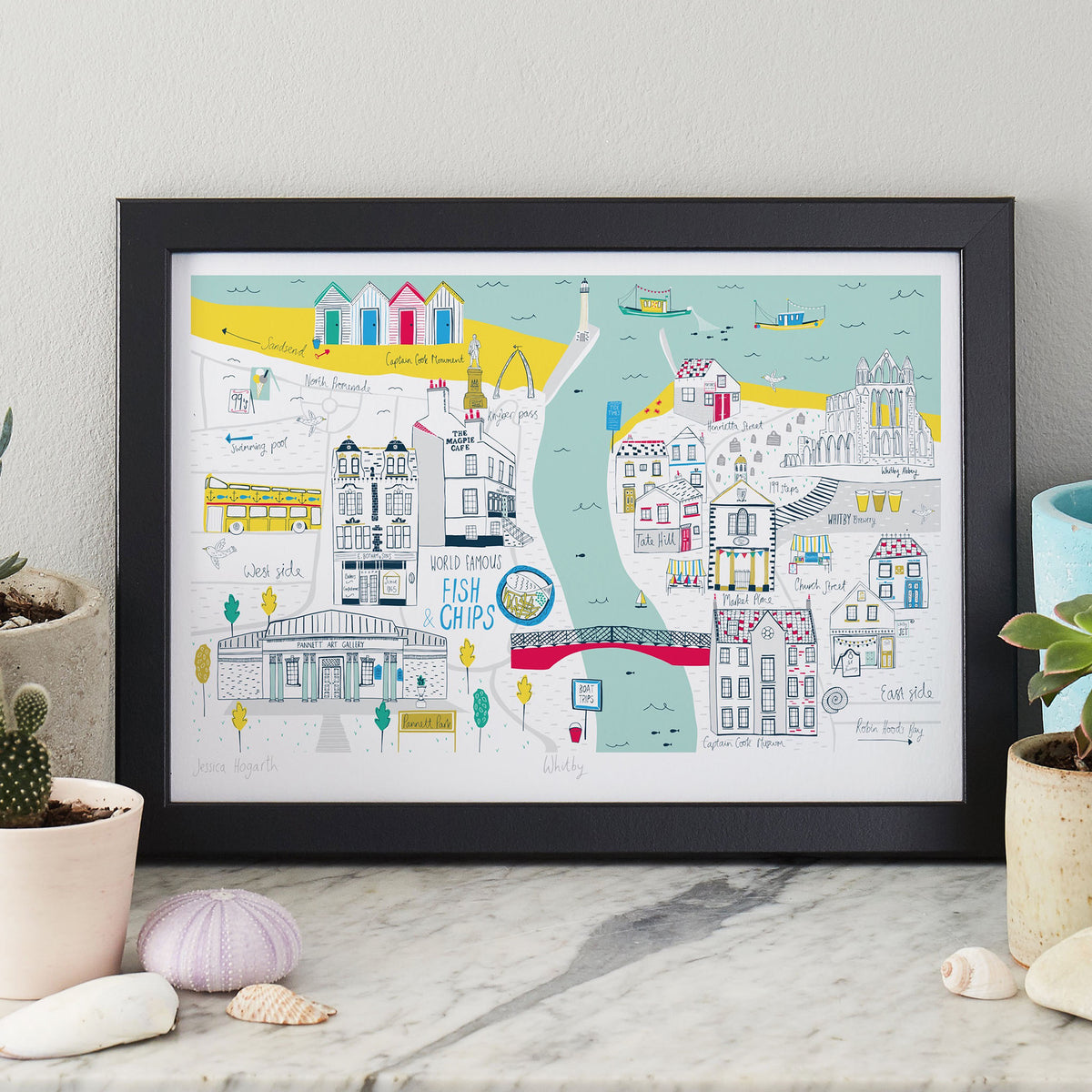 A4 Art Print - Whitby Map – Jessicahogarth